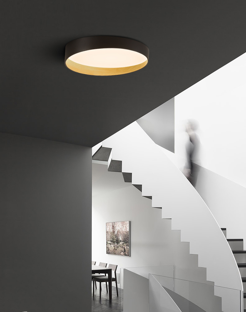 Teaker Deckenlampe LED, schwarz, holzoptik, ⌀50cm | VM7181